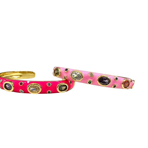 Enamel Cuff Bracelet - Etsy