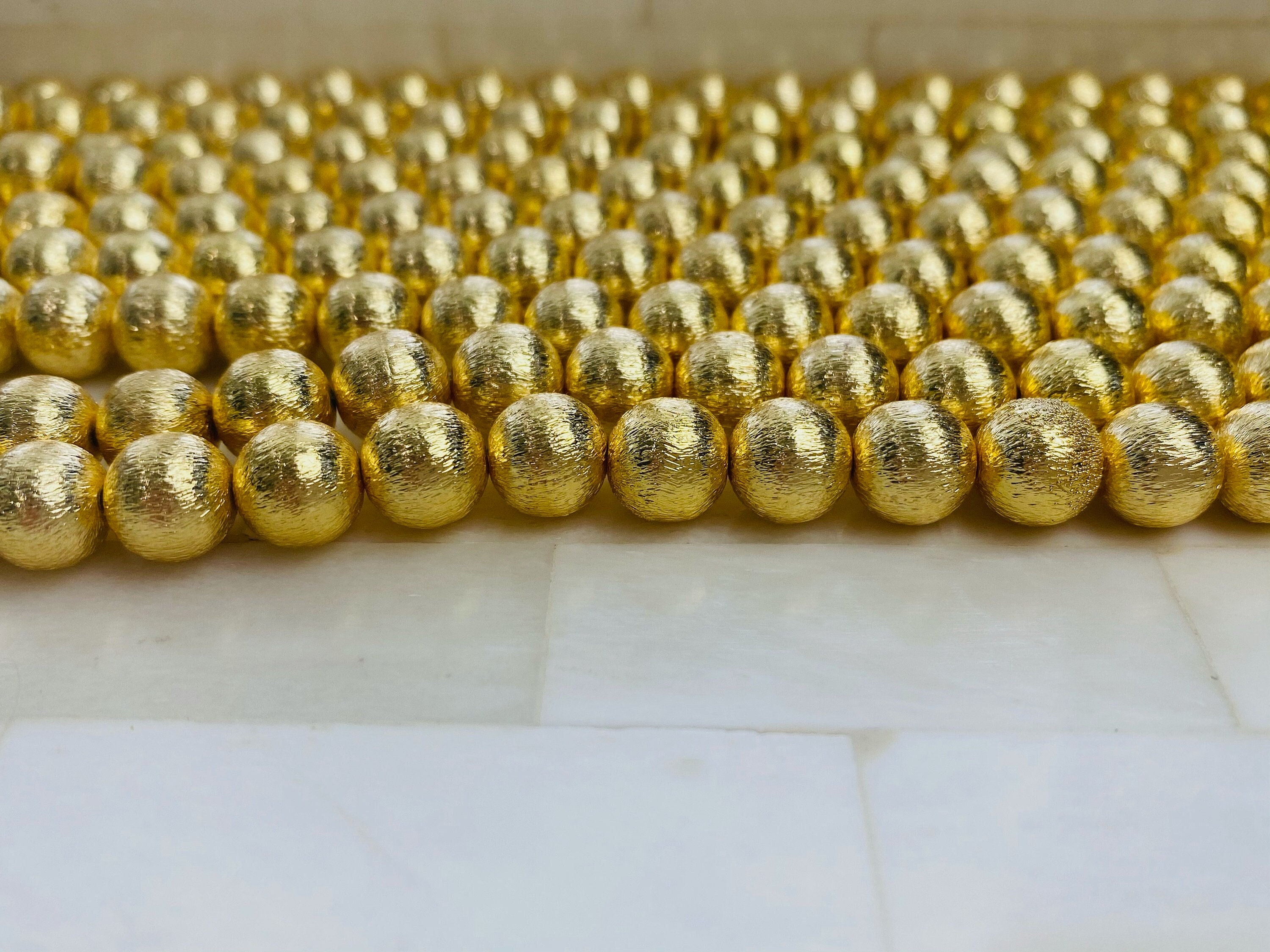 12mm 14k Brushed Gold Round Bead 12mm Gold Ball Spacer - Etsy