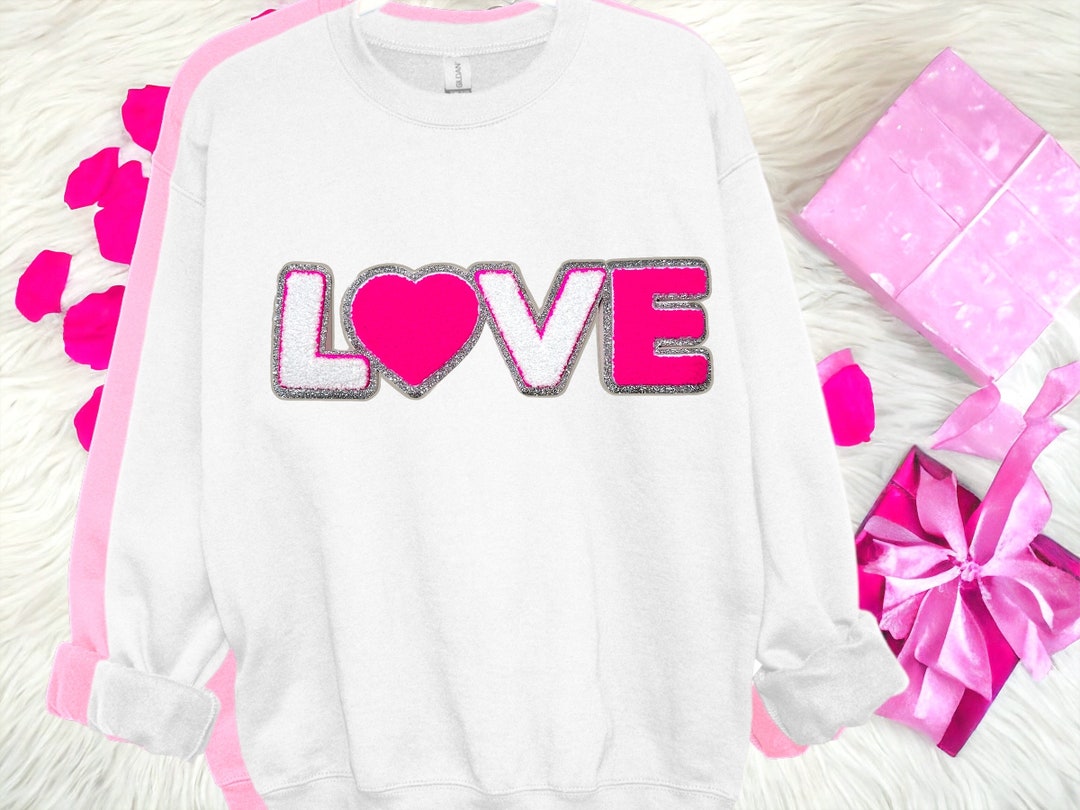 Love - Sequin Patch- Valentine's Day Iron On- Patch Only - Fuzzy ...