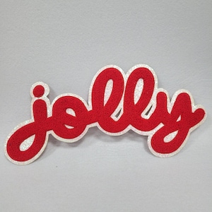 Jolly Chenille Iron on Patch: Pink Glitter Christmas Applique - Etsy