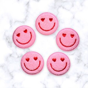 Smiley Face Patch- Iron Chenille Smile Face Heart Eye DIY Patch With ...