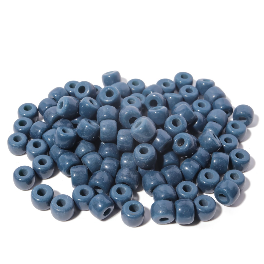 Slate Blue - Forte Gemstone Beads- #70- 20 Beads- 8mm X 6mm- Lurex Cord ...