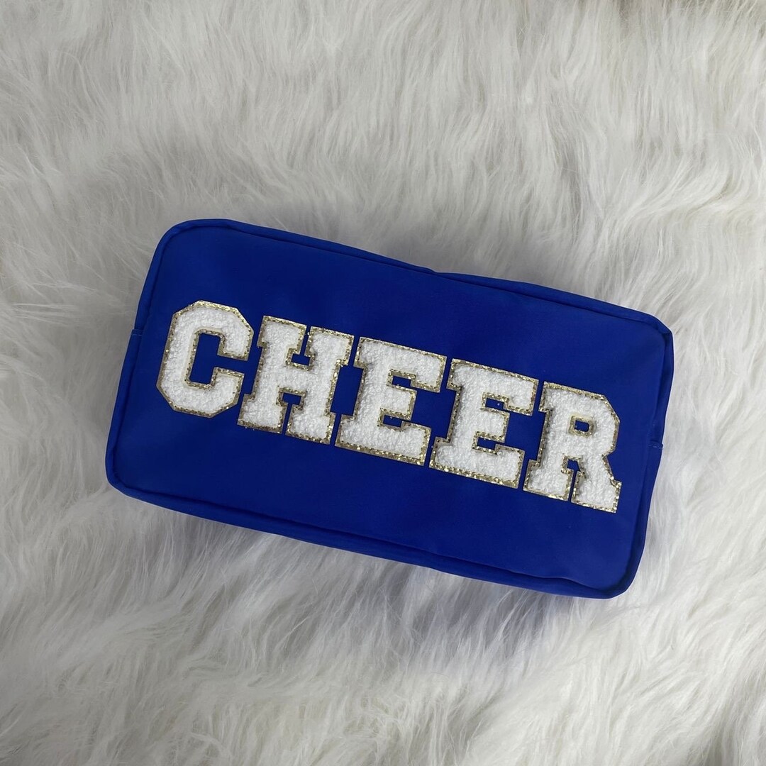 Royal Blue Cheer Bag: Glitter Varsity Letter Patches Nylon Pouch - Etsy