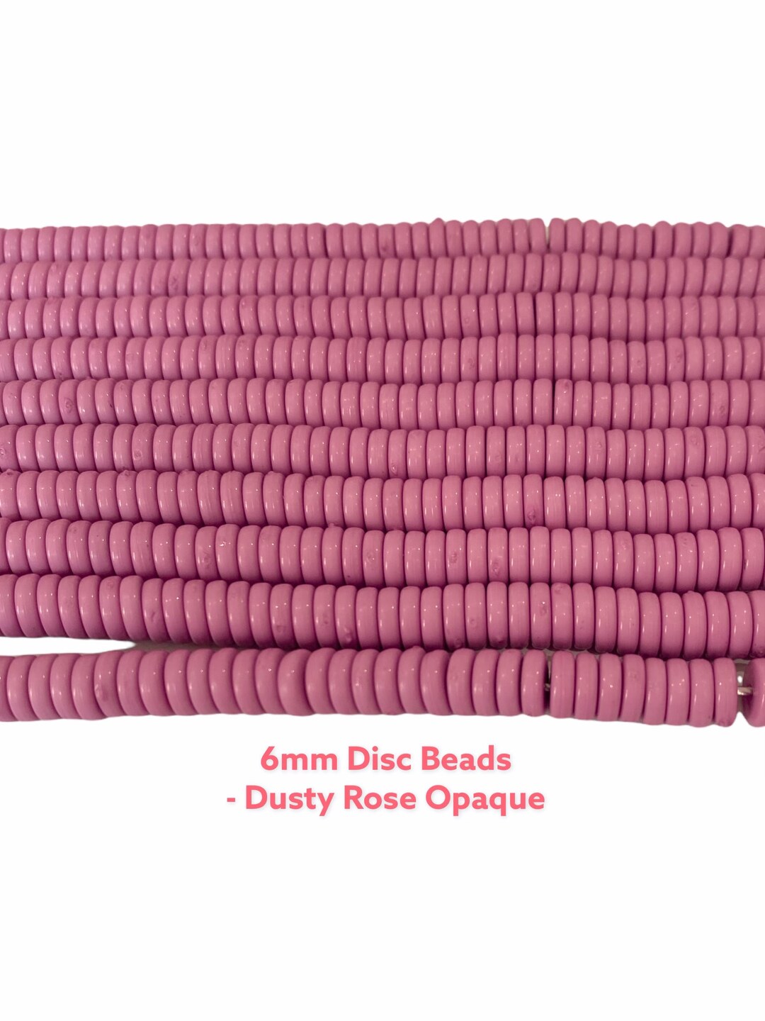 Dusty Rose Acrylic Disc Beads: 6mm Flat Round Beads - Etsy