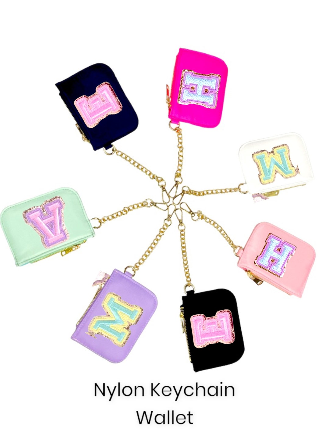 Nylon Wallet Keychain Perfect for Varsity Glitter Patches - Etsy