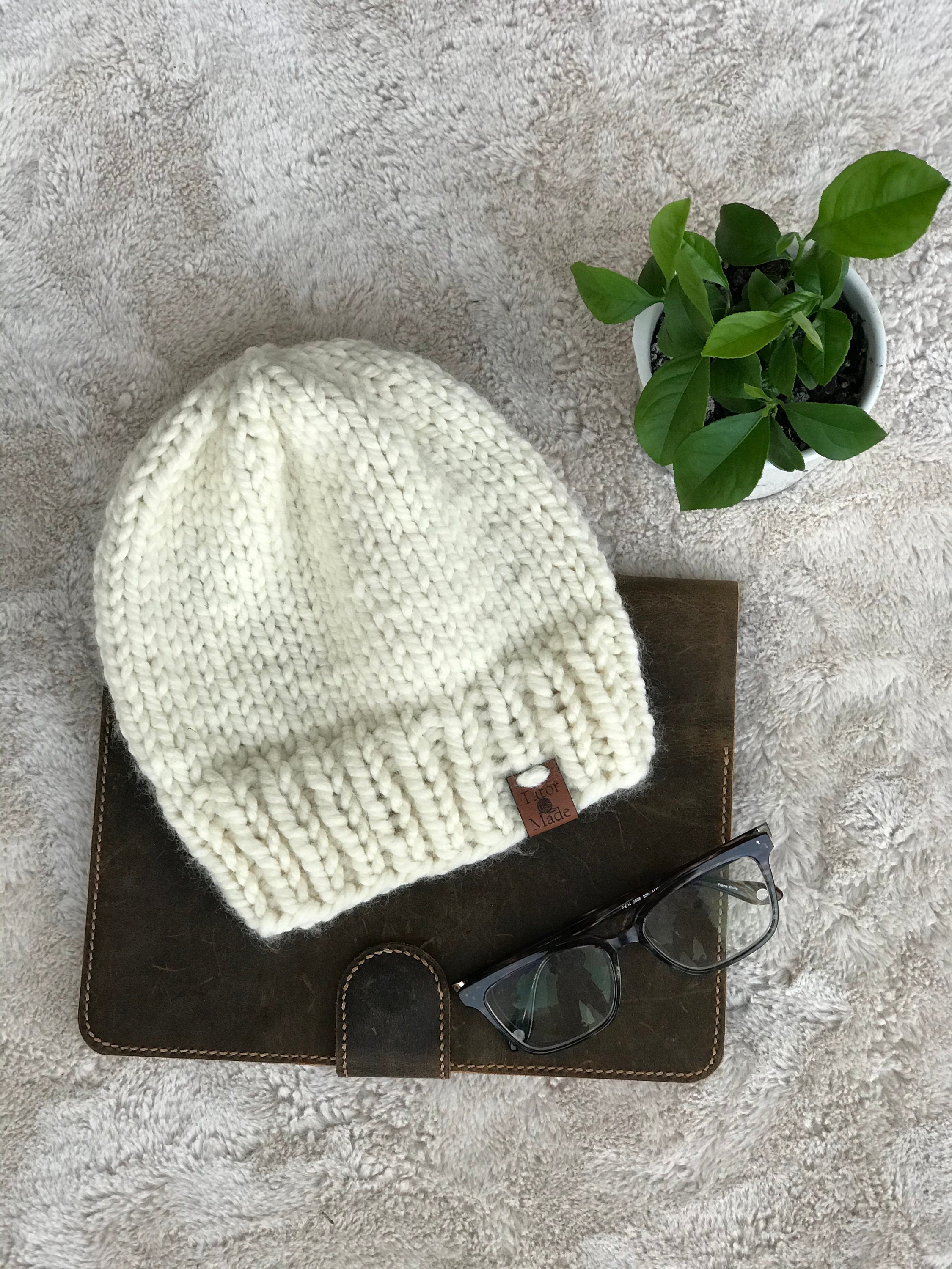 Beanie Cream Knit Beanie Winter Hat Toque Toboggan Hat | Etsy