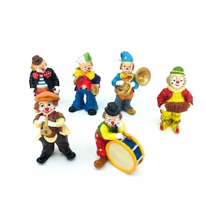 Six Piece Clowns Orchestra Figurines | Musical Clowns | Clown Figure ...
