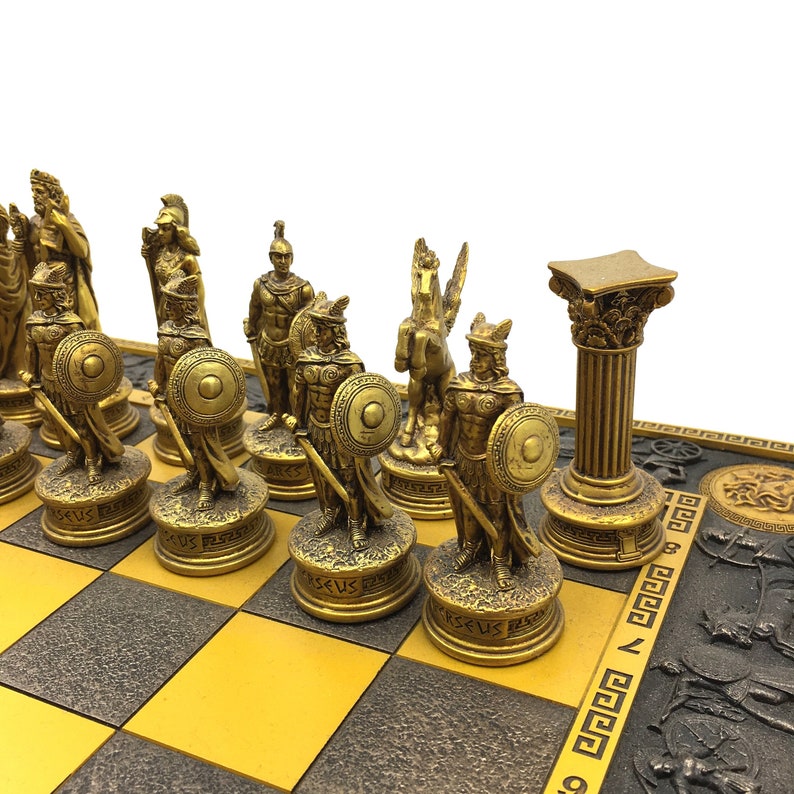 Handcrafted Greek Mythology Chess Set | Large Resin Chessboard - Etsy