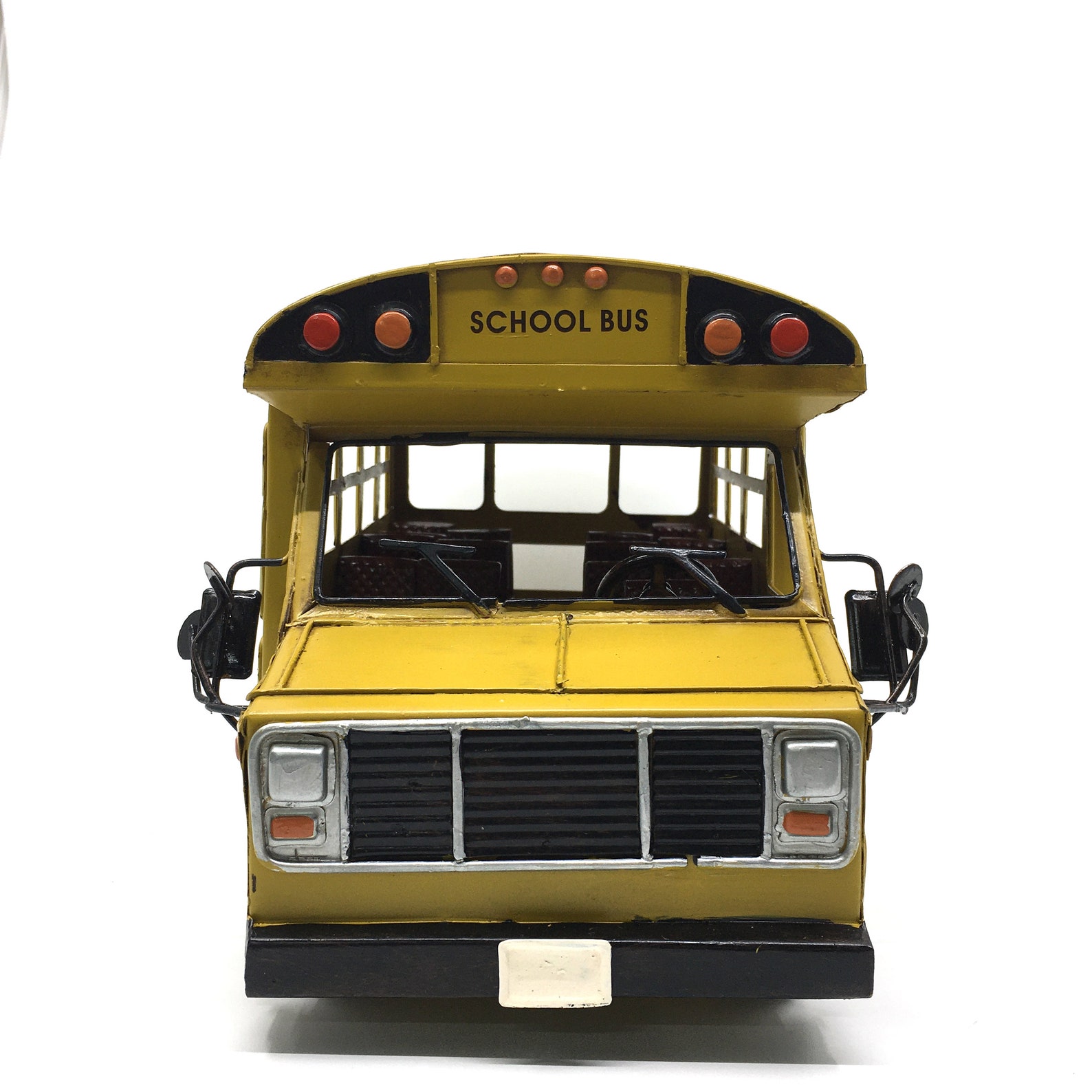 Handmade Yellow School Bus Model | Vintage Style Metal & Resin Decor - Etsy