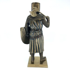 Medieval Christian Knight Statue | Bronze Finish Armor & Shield ...