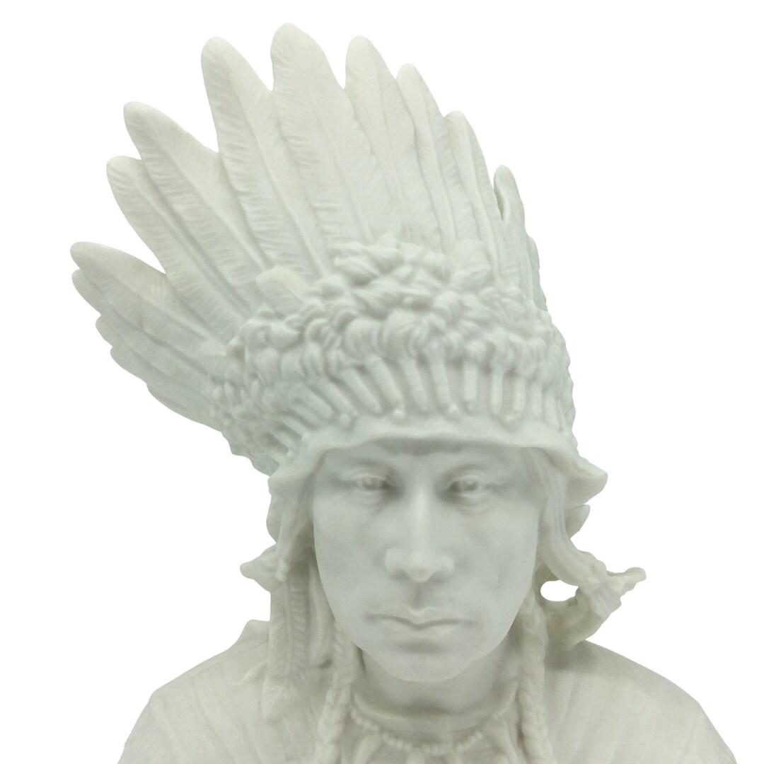 Porcelain Native American Chief Bust - Handcrafted Collectible - Home ...