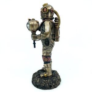 Steampunk Diver Statue With Mini Lamp | Handmade Nautical Decor - Etsy