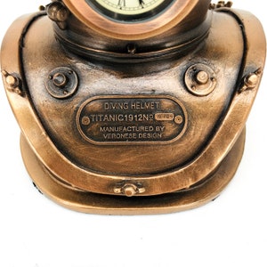 Copper Finish Diving Helmet Desk Clock – Titanic 1912 Edition ...