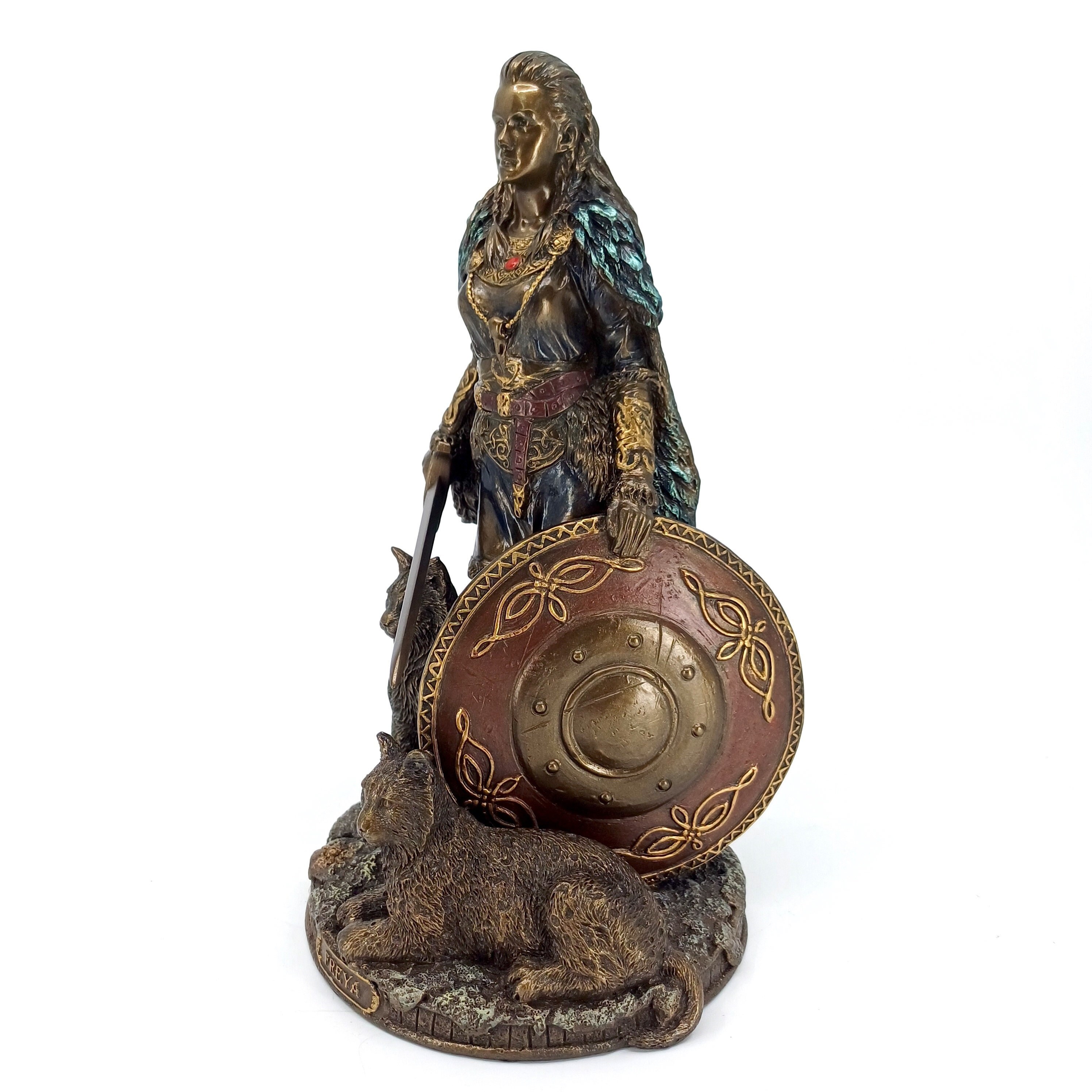 Freya Statue – Norse Goddess of Love, Beauty & War, Handmade Viking ...