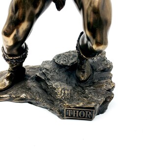 Norse God Thor Statue With Mjolnir - Viking Mythology Decor - Handmade ...