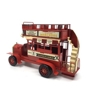 1966 Classic Double Decker Bus Model | Vintage Bus Decor | 1:12 Scale ...