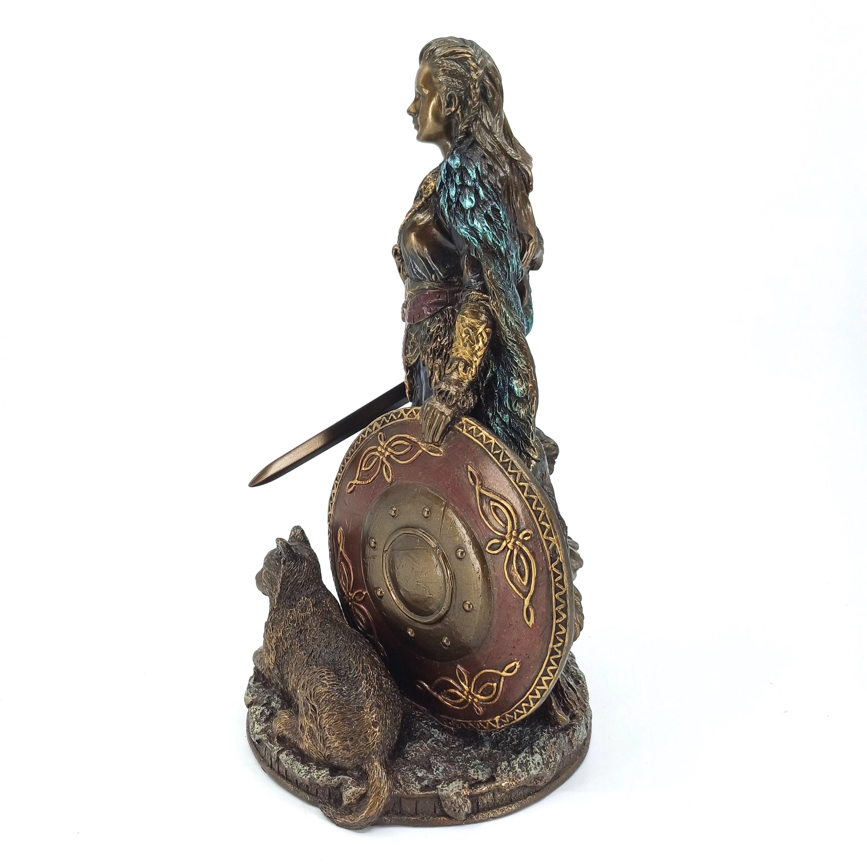 Freya Statue – Norse Goddess of Love, Beauty & War, Handmade Viking ...