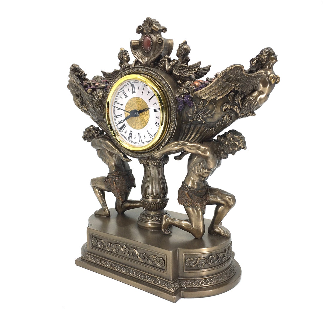 Atlas Clock - Greek Mythology Decor - Decorative Table and Desk Clock ...