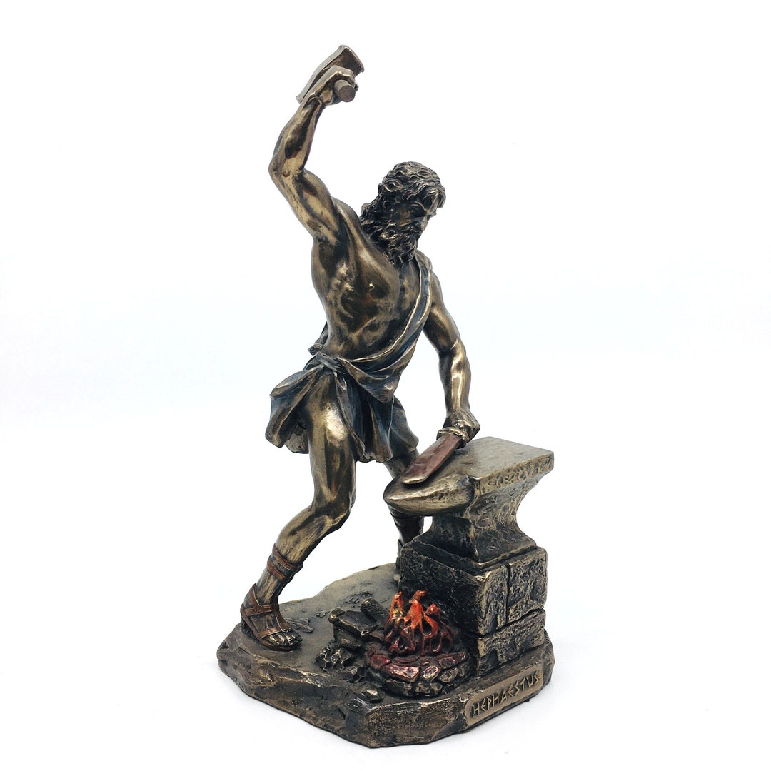 Hephaestus Statue – Greek God of Blacksmiths & Fire, Handmade Mythology ...