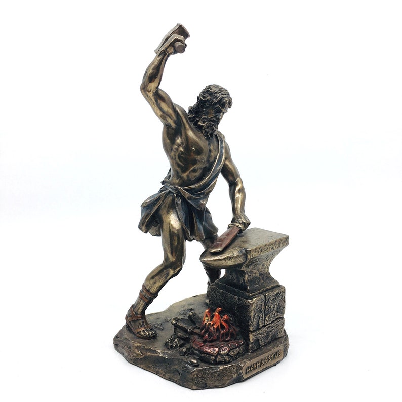 Hephaestus Statue – Greek God of Blacksmiths & Fire, Handmade Mythology ...