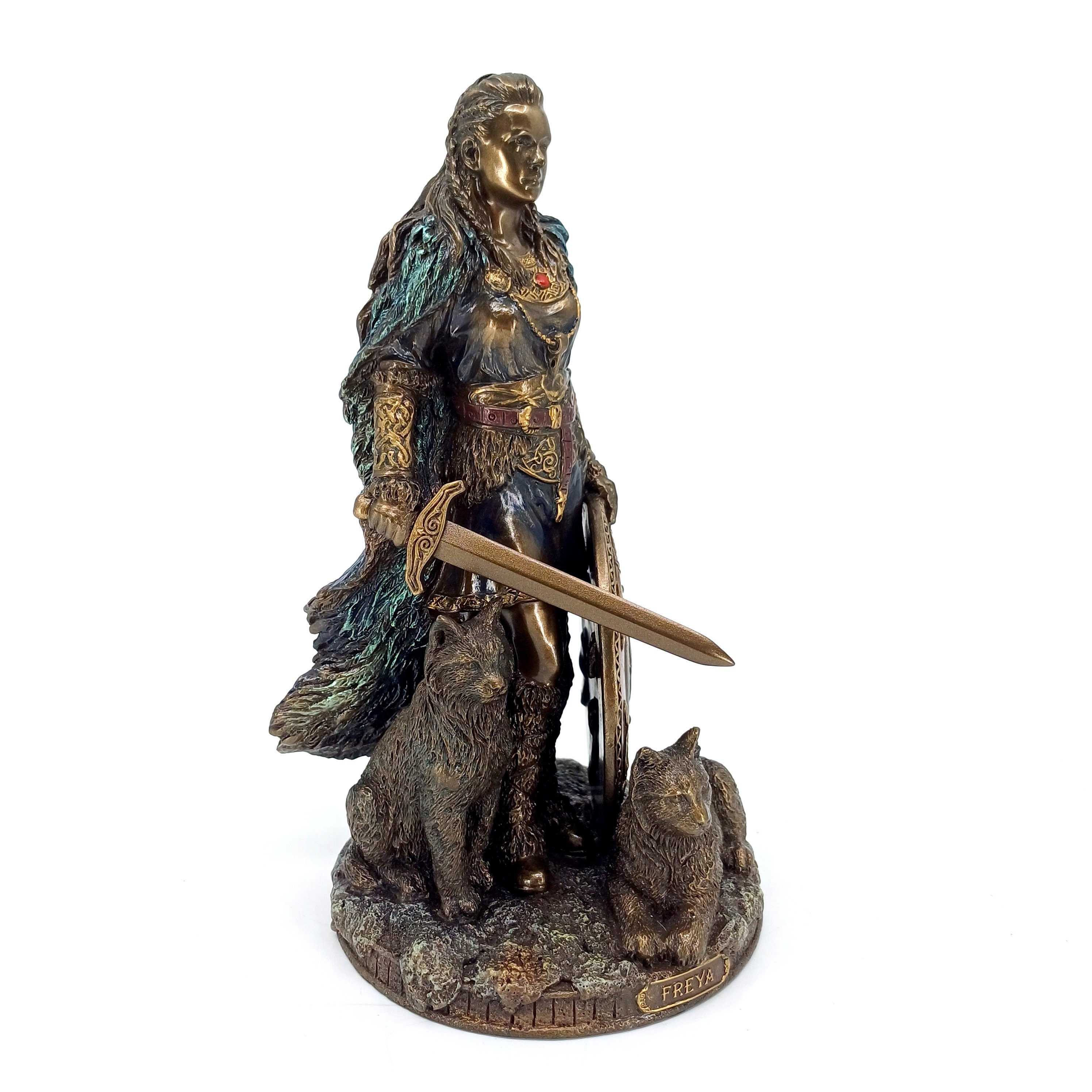 Freya Statue – Norse Goddess of Love, Beauty & War, Handmade Viking ...