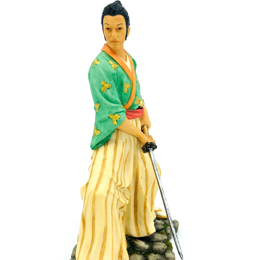 Japanese Samurai Figurine – Hand-painted Katana Warrior Statue ...