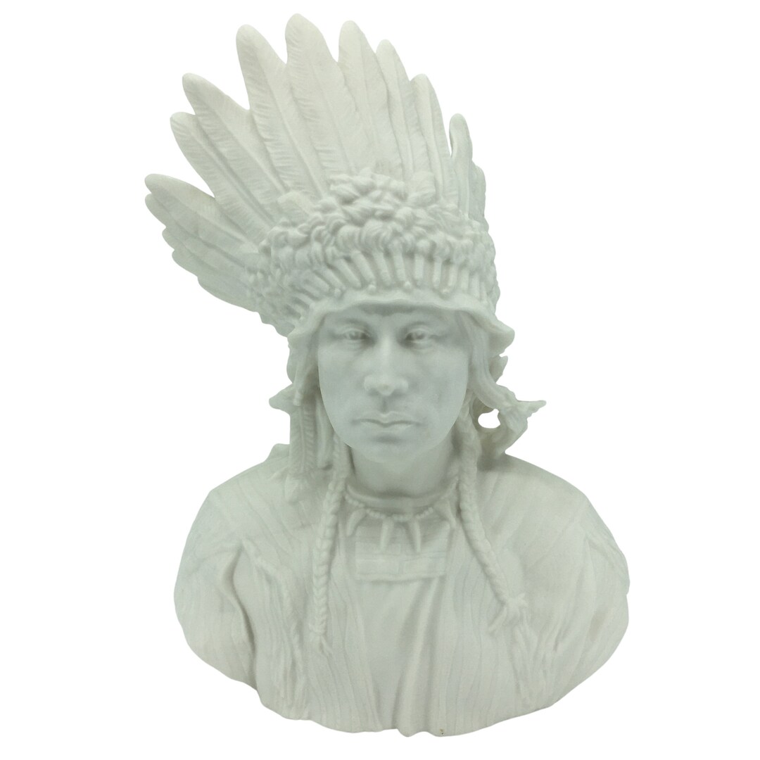 Porcelain Native American Chief Bust - Etsy