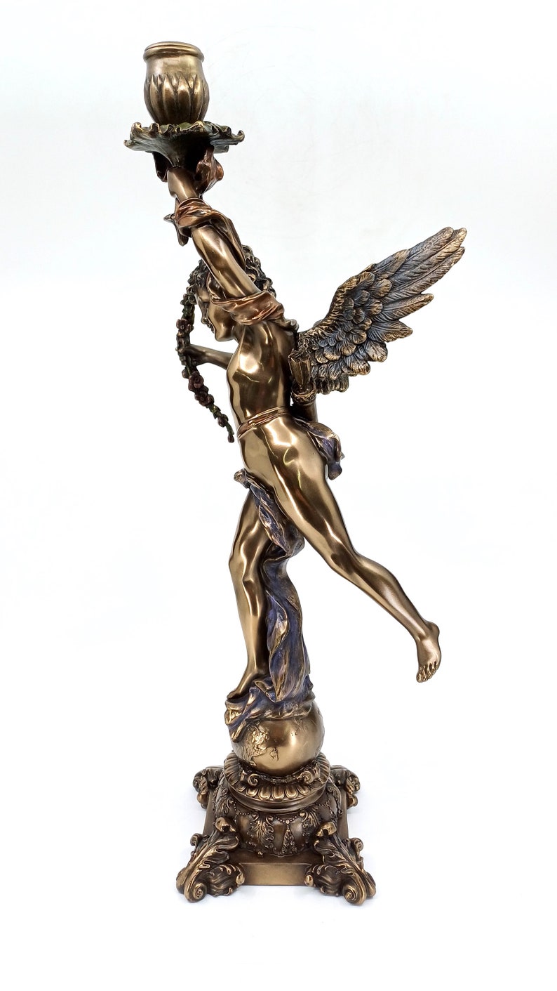 Handcrafted Roman Mythology Candle Holders – Diana & Cupid Statues ...