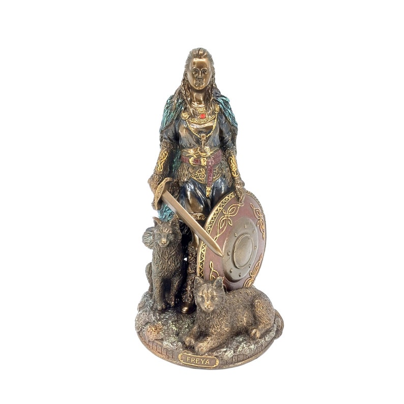 Freya Statue – Norse Goddess of Love, Beauty & War, Handmade Viking ...
