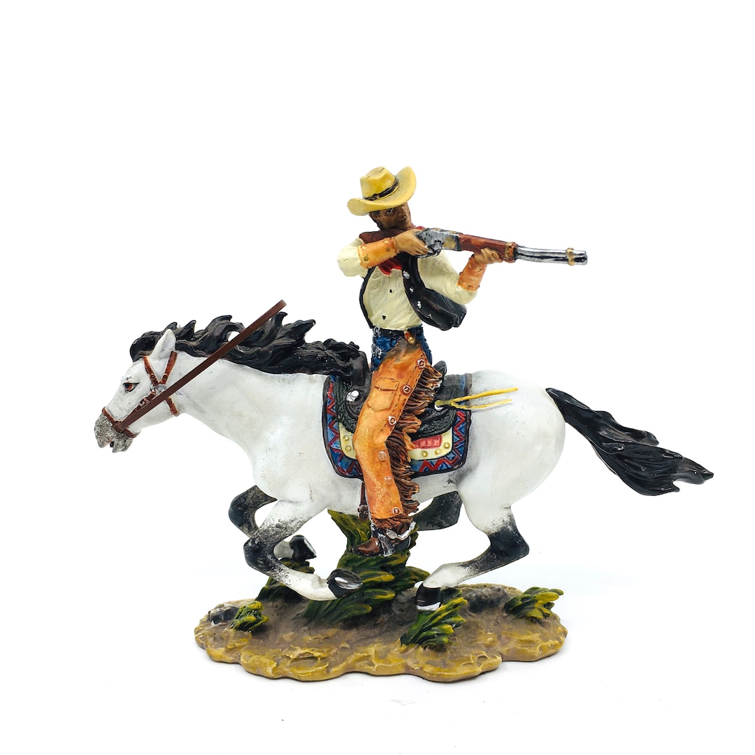 American Western Cowboy Tin Soldier Miniature Western Figurines Scale ...
