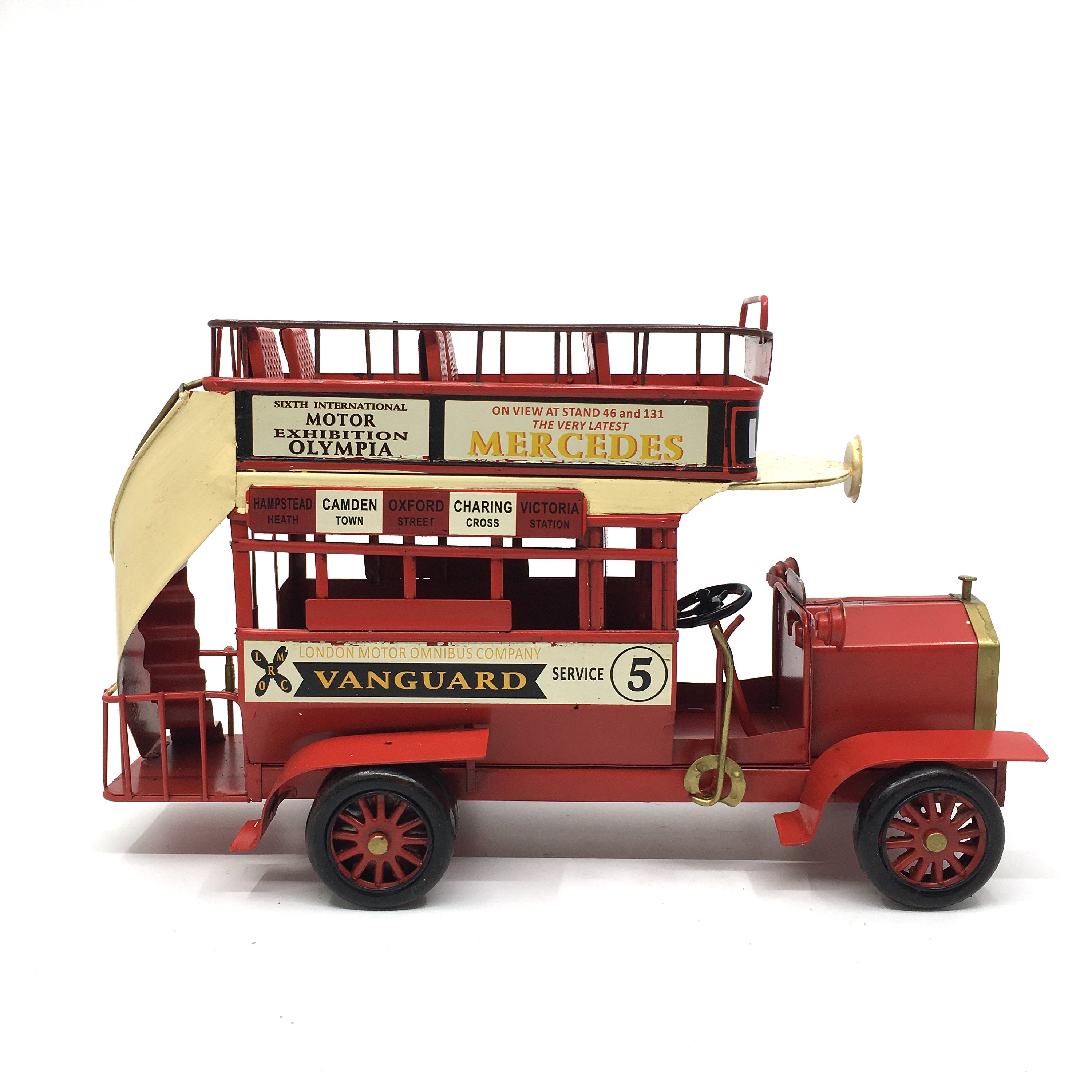 1966 Classic Double Decker Bus Model | Vintage Bus Decor | 1:12 Scale ...