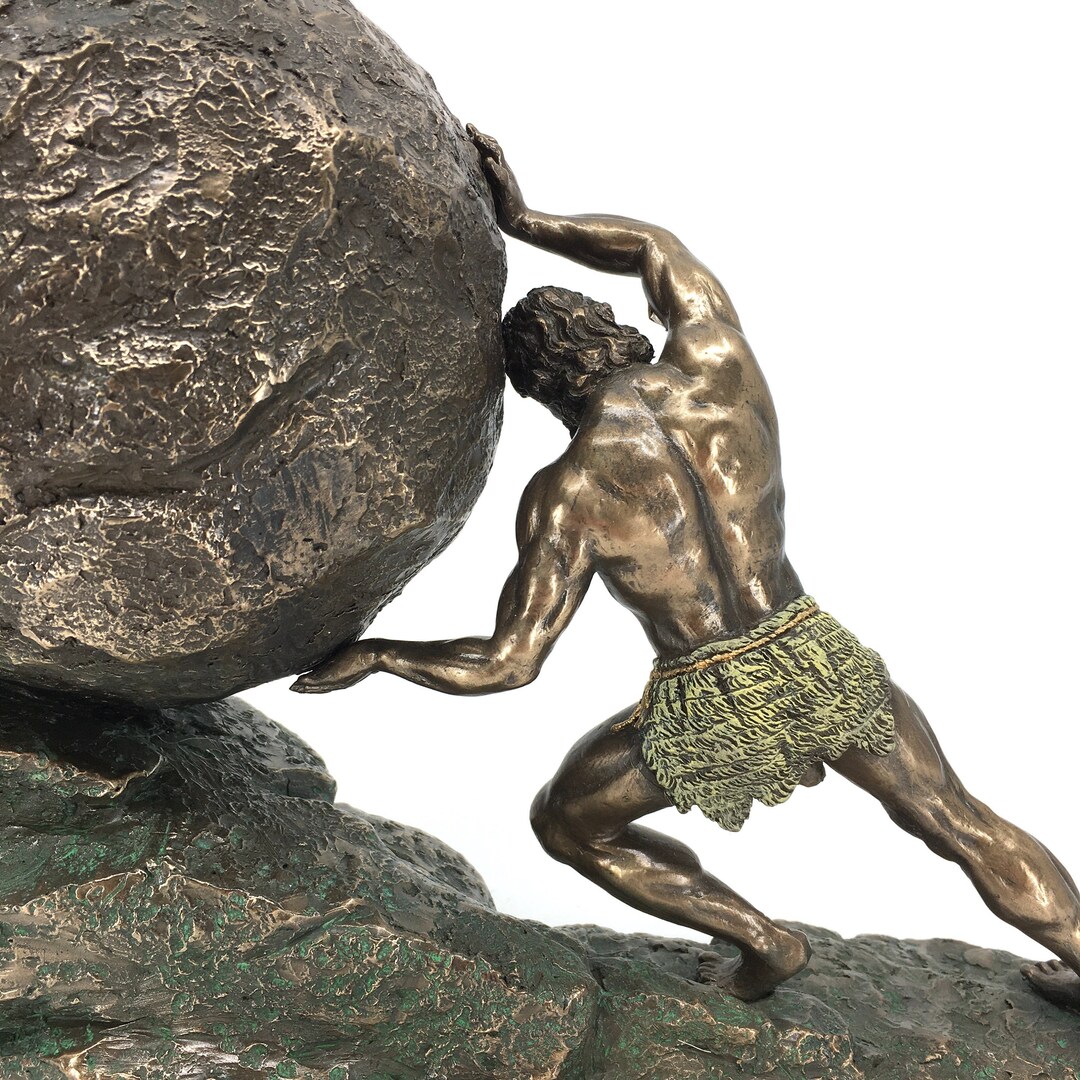 Bronze Finish Sisyphus Statue the Myth of Sisyphus Pagan - Etsy