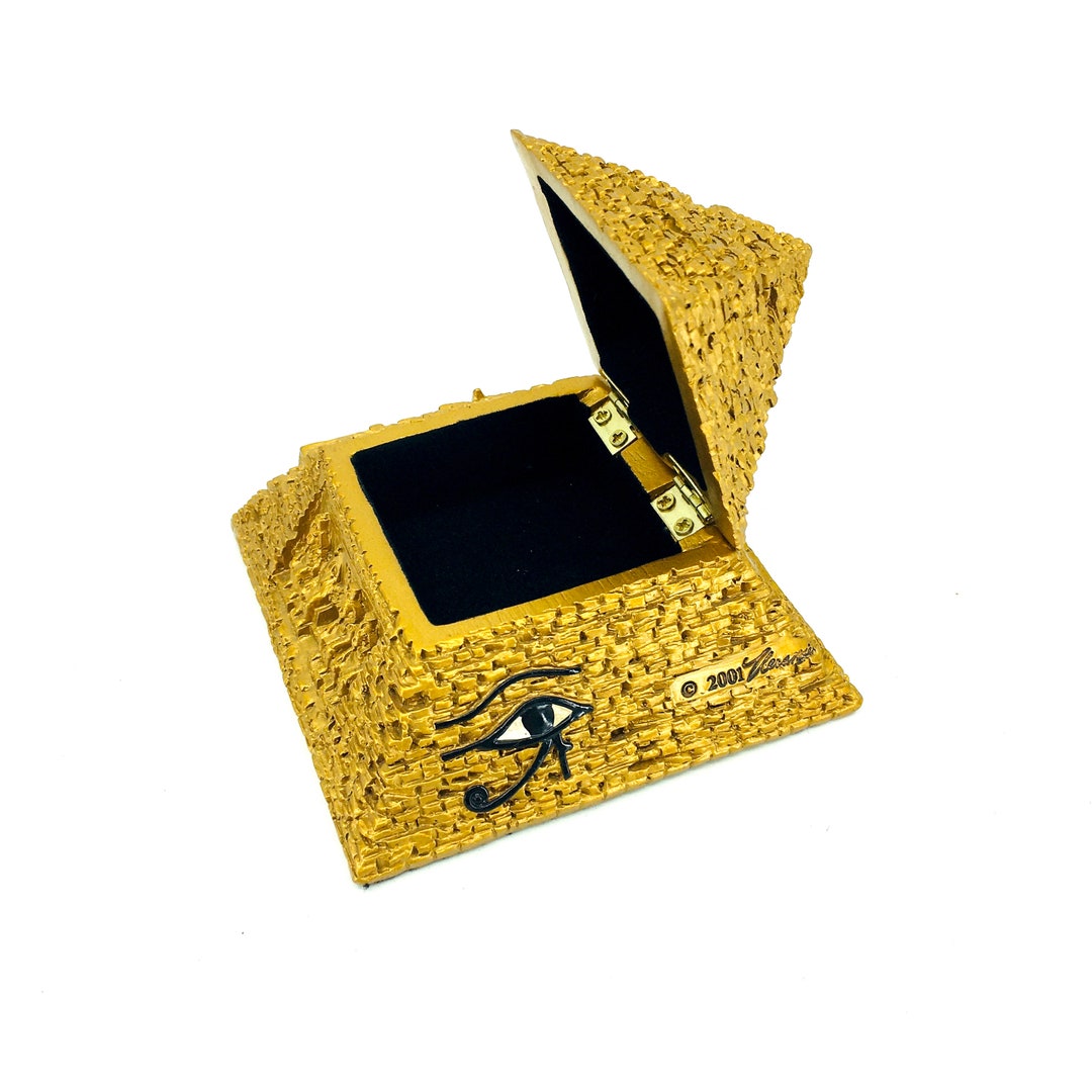 Eye of Ra Pyramid Jewelry Box – Ancient Egyptian Trinket Box, Gold ...