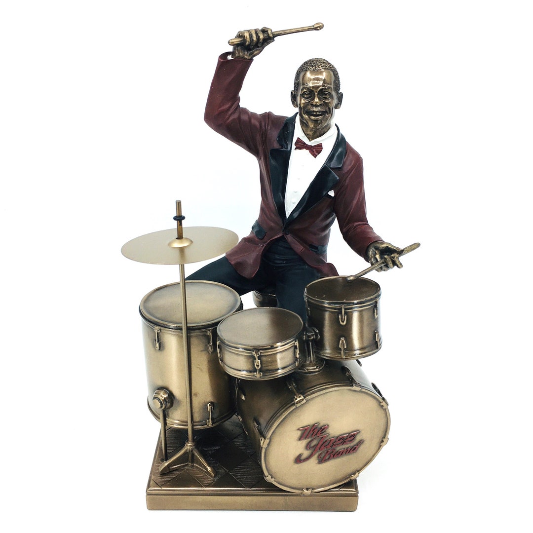 Male Jazz Drummer Statue | Jazz Music Decor | Musician Gift - Etsy