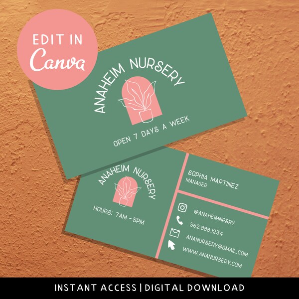 Plant Nursery Business Cards - Etsy
