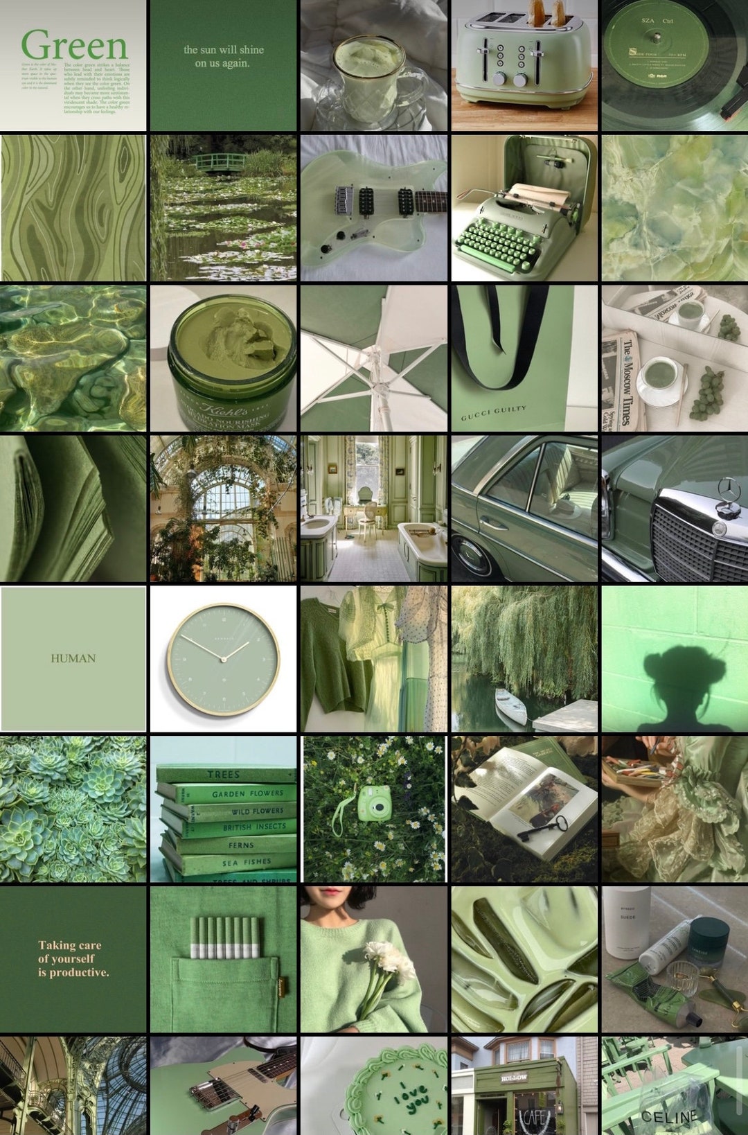 College Decor 110 Pieces Sage Green Photo Collage - Etsy