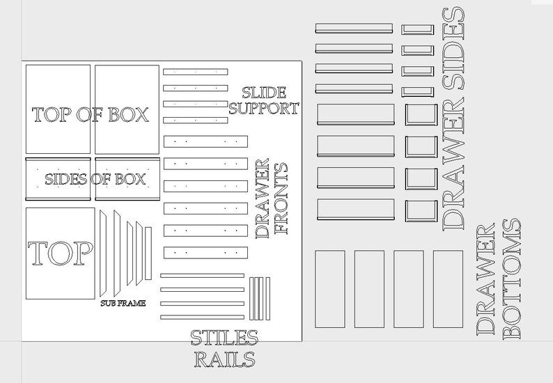 CNC File 4 Drawer Coffee Table - Etsy