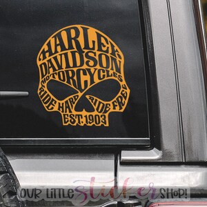 Harley Davidson Skull Decal Biker Logo Decal Bike - Etsy