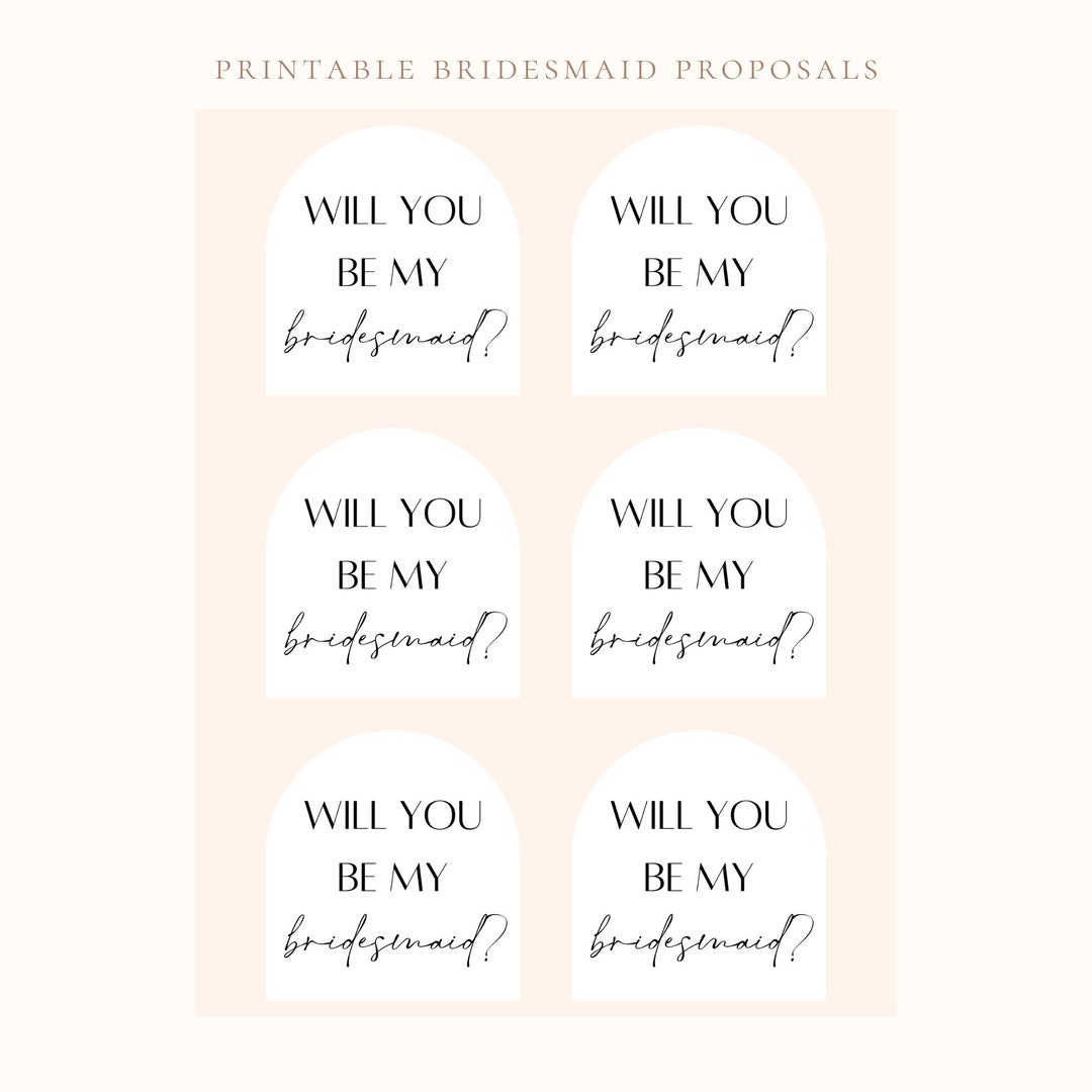 Printable Bridesmaid Proposal Stickers, Maid of Honor Proposal ...