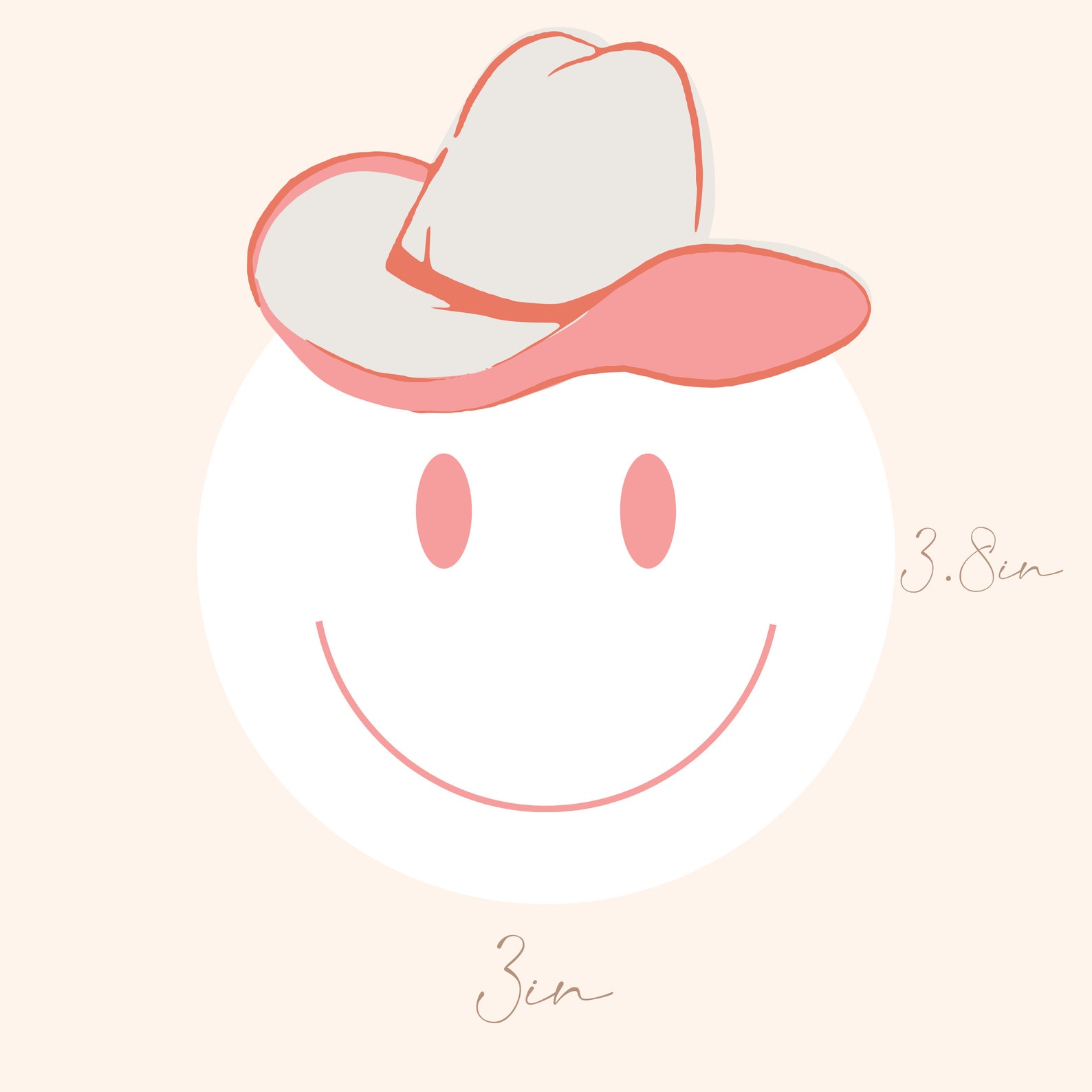 Smiley Face Sticker Cowgirl Sticker Cute Western Sticker - Etsy