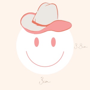 Smiley Face Sticker | Cowgirl Sticker | Cute Western Sticker | Water ...