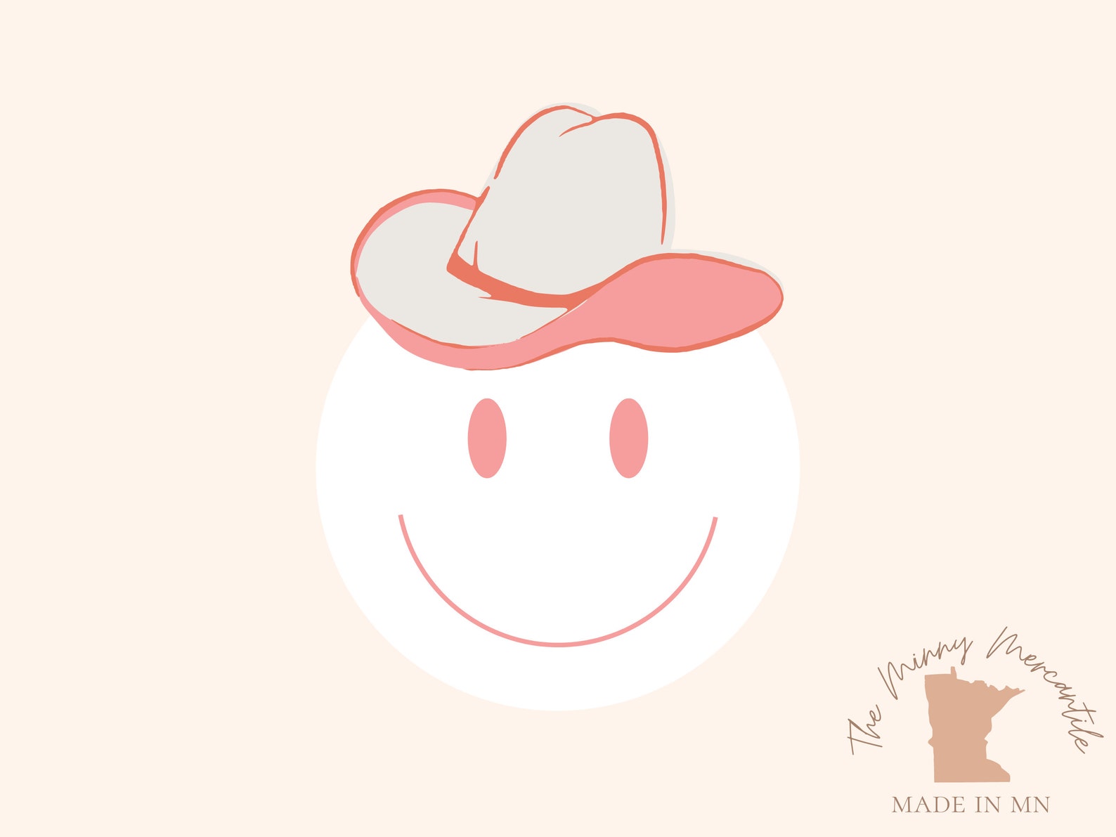 Smiley Face Sticker Cowgirl Sticker Cute Western Sticker - Etsy