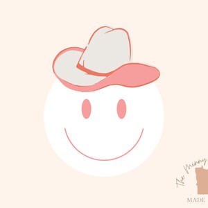 Smiley Face Sticker | Cowgirl Sticker | Cute Western Sticker | Water ...