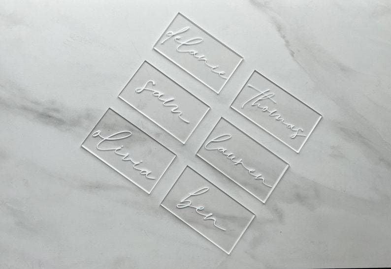 Acrylic Name Cards Wedding Name Tags Acrylic Wedding Sign - Etsy