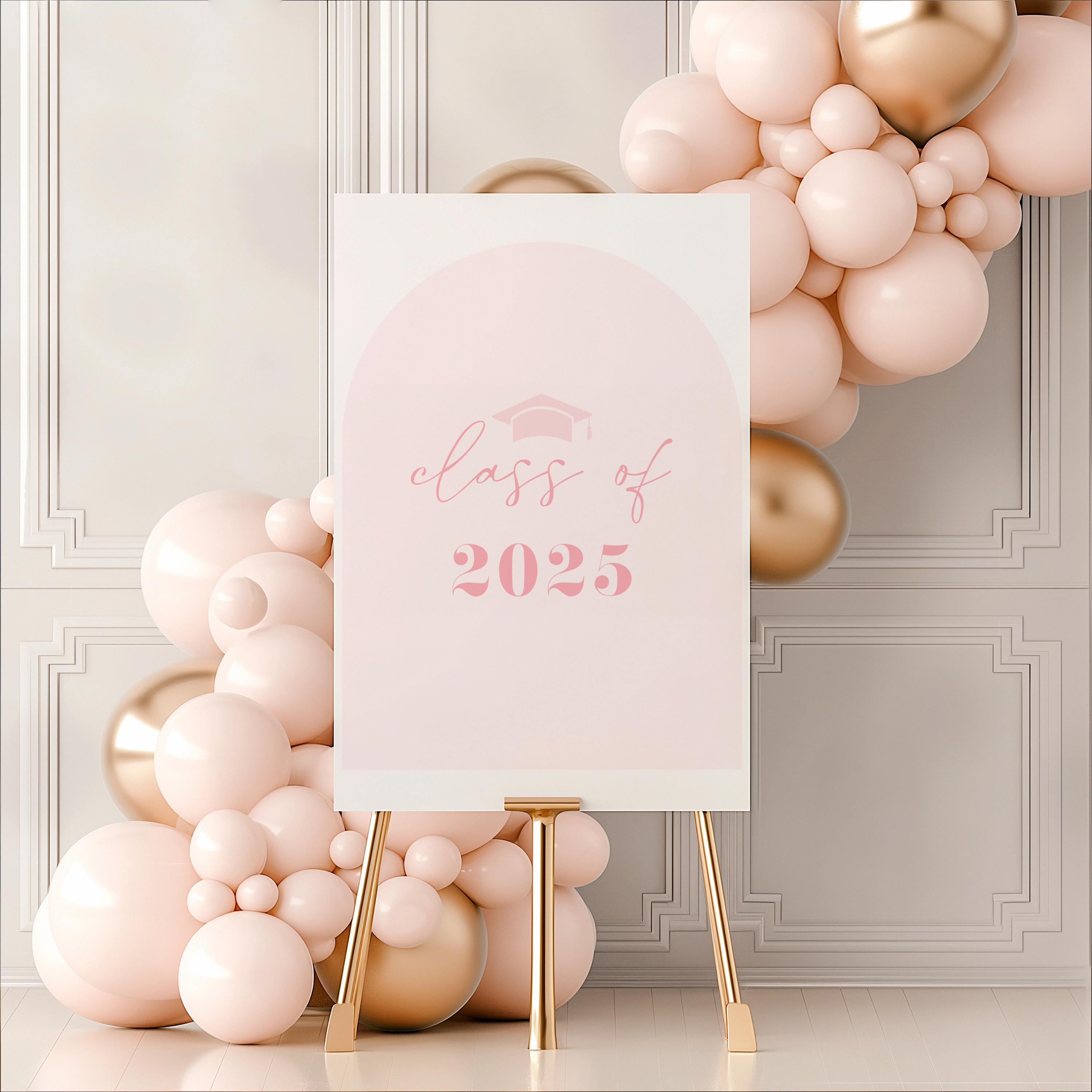 Class of 2025 Sign, Graduation Party Sign, Pink Grad Party Decor, Grad ...