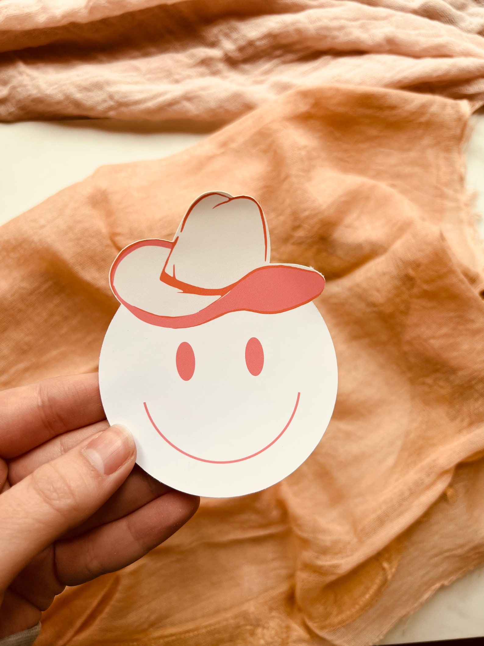 Smiley Face Sticker Cowgirl Sticker Cute Western Sticker - Etsy
