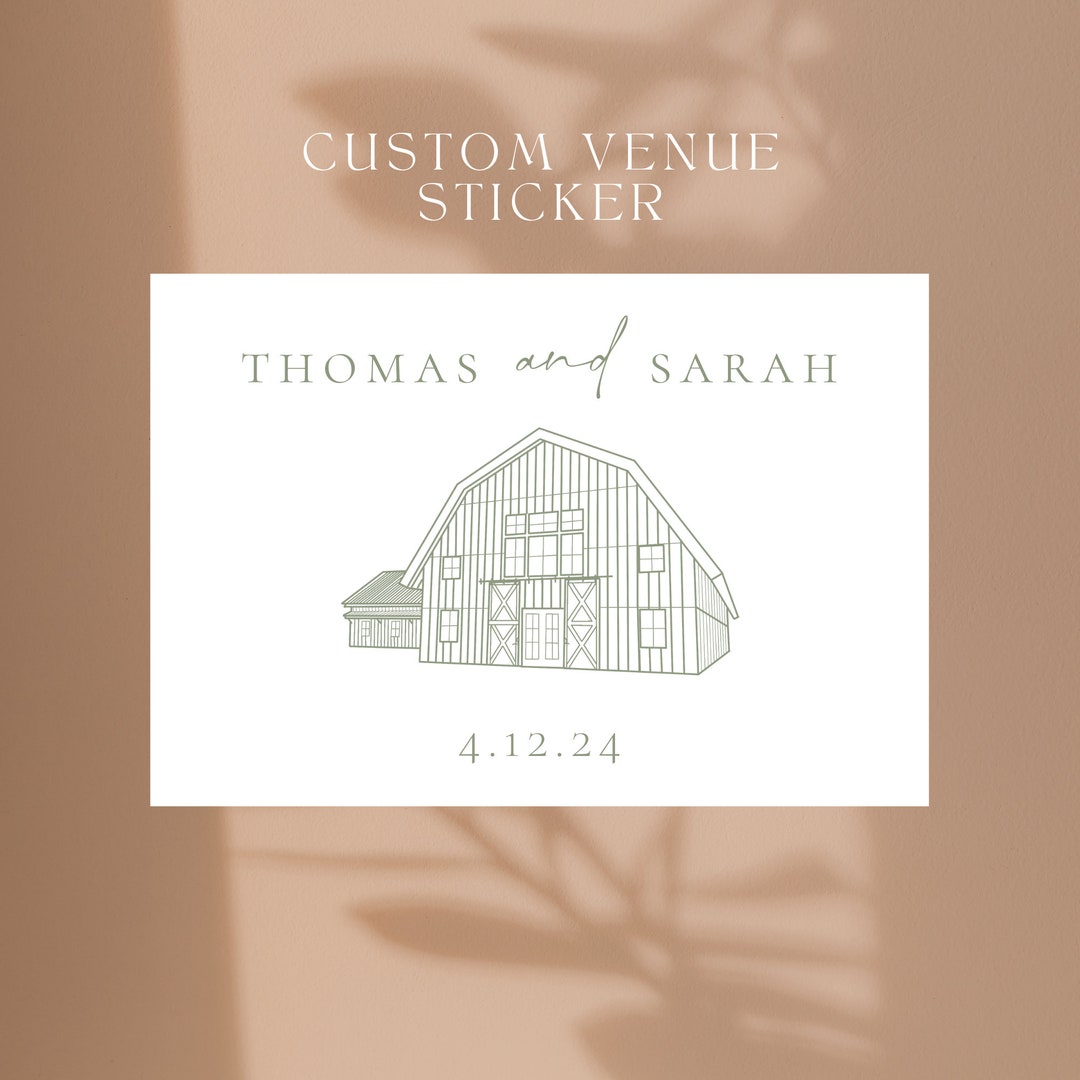 Custom Wedding Venue Sticker, Custom Wedding Logo Sticker, Wedding ...
