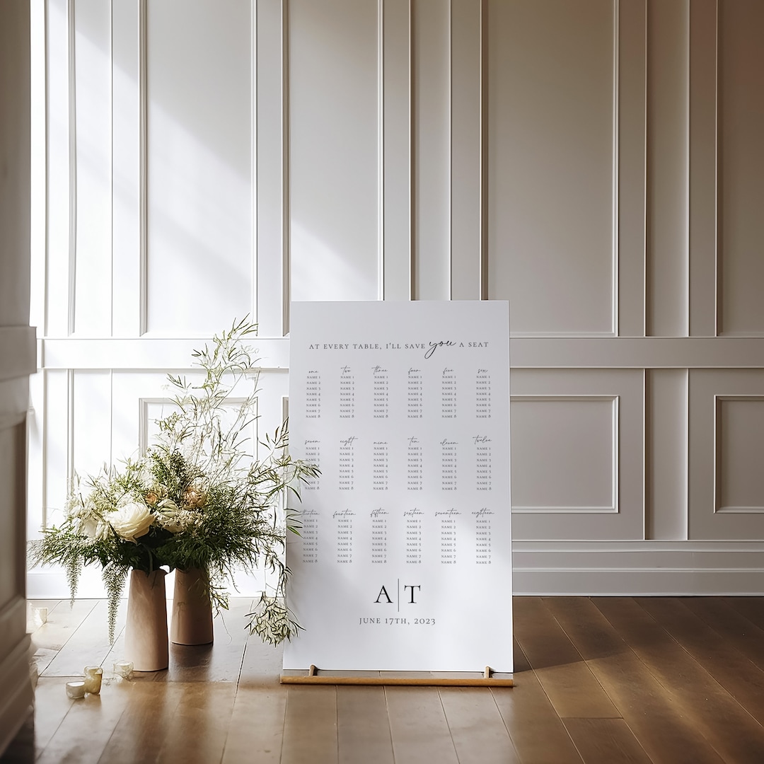 Custom Wedding Seating Chart, Printable Seating Chart, 2025 Wedding ...
