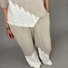 Vintage Beige Linen Matching Set for Women With Pants Size M , Linen ...