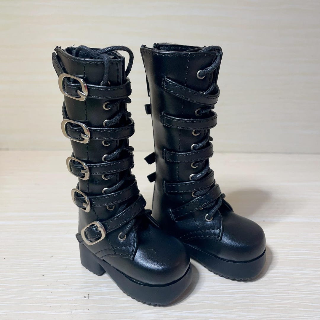 Punk Style BJD Doll Boots: Multi-button Leather Boots (1/3, 1/4 SD/MSD ...